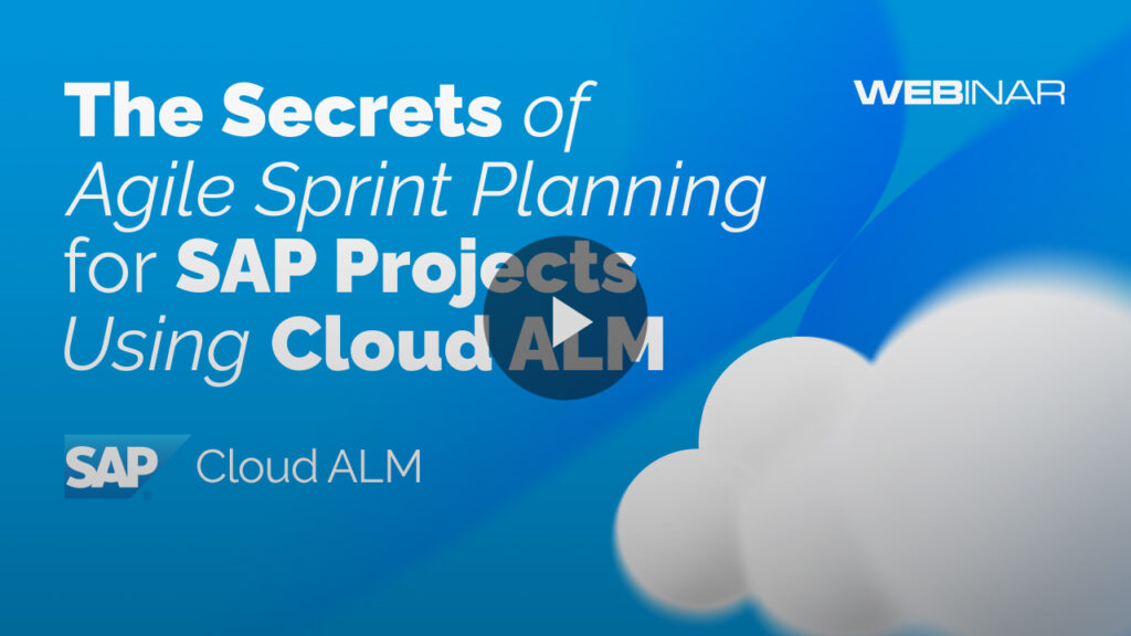 Agile Sprint Planning for SAP Projects Using Cloud ALM - CoreALM